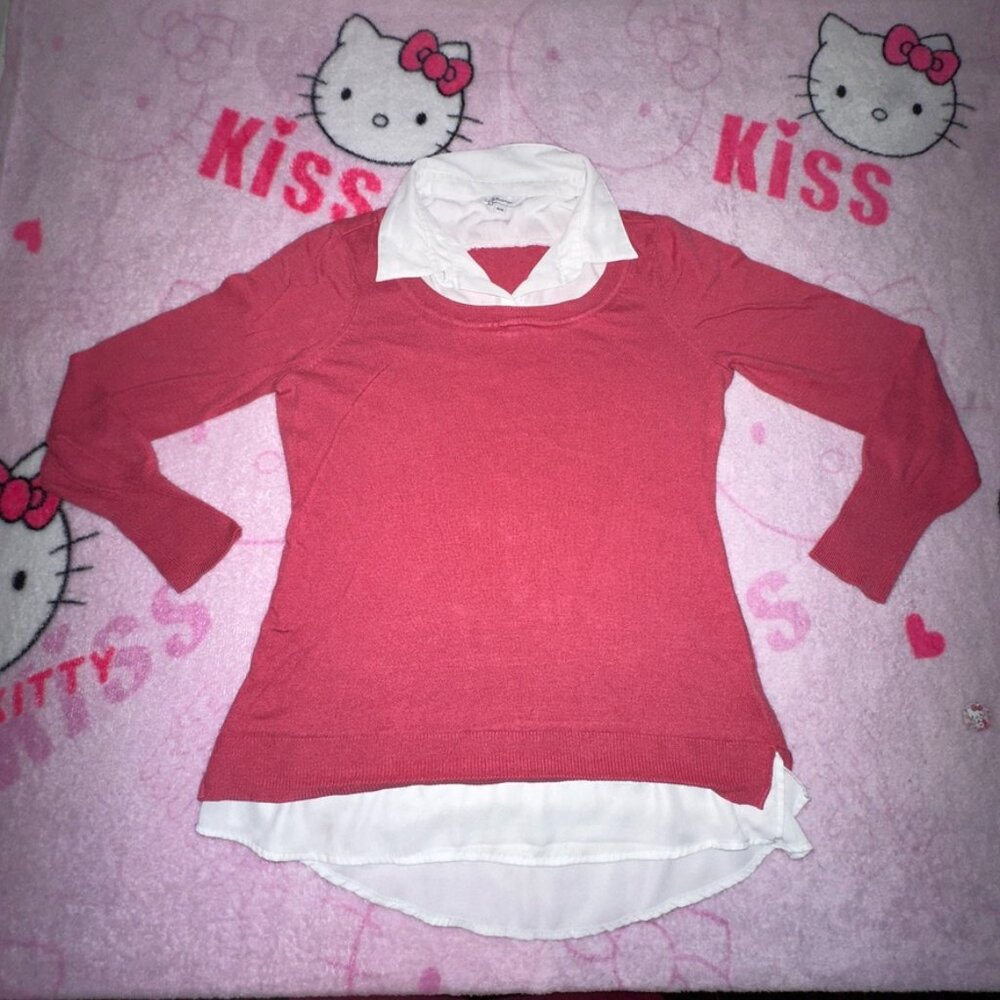 Y2k Office Siren Preppy Layered Sweater Vest And Coll… - Gem